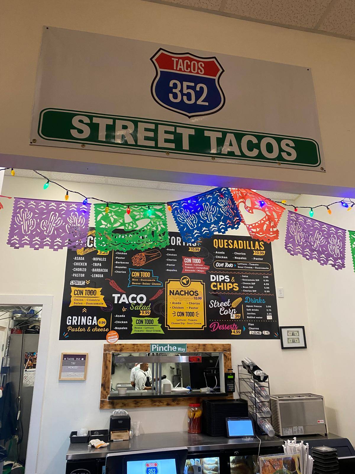 Menu at Tacos 352 restaurant, Gainesville