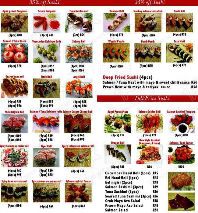 Menu at Tai Chi Restaurant, Tokai, Cape Town, Tai Chi Restaurant