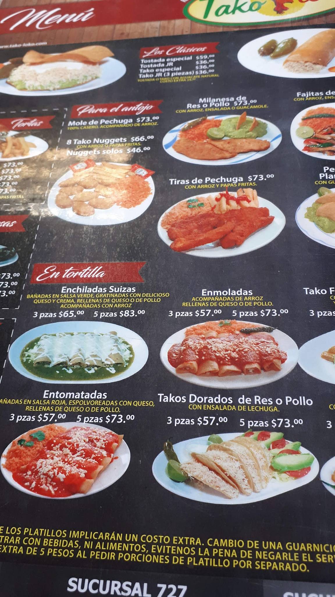Carta del restaurante Tako Loko, Apodaca, Palm Valley