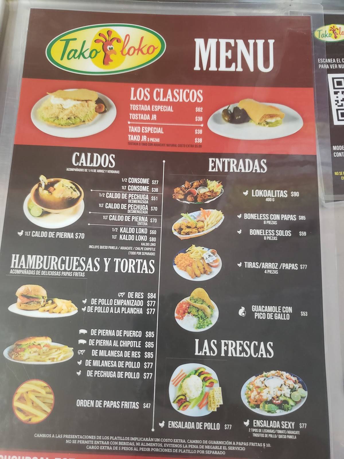 Menu at Tako Loko restaurant, Ciudad Apodaca, Palm Valley