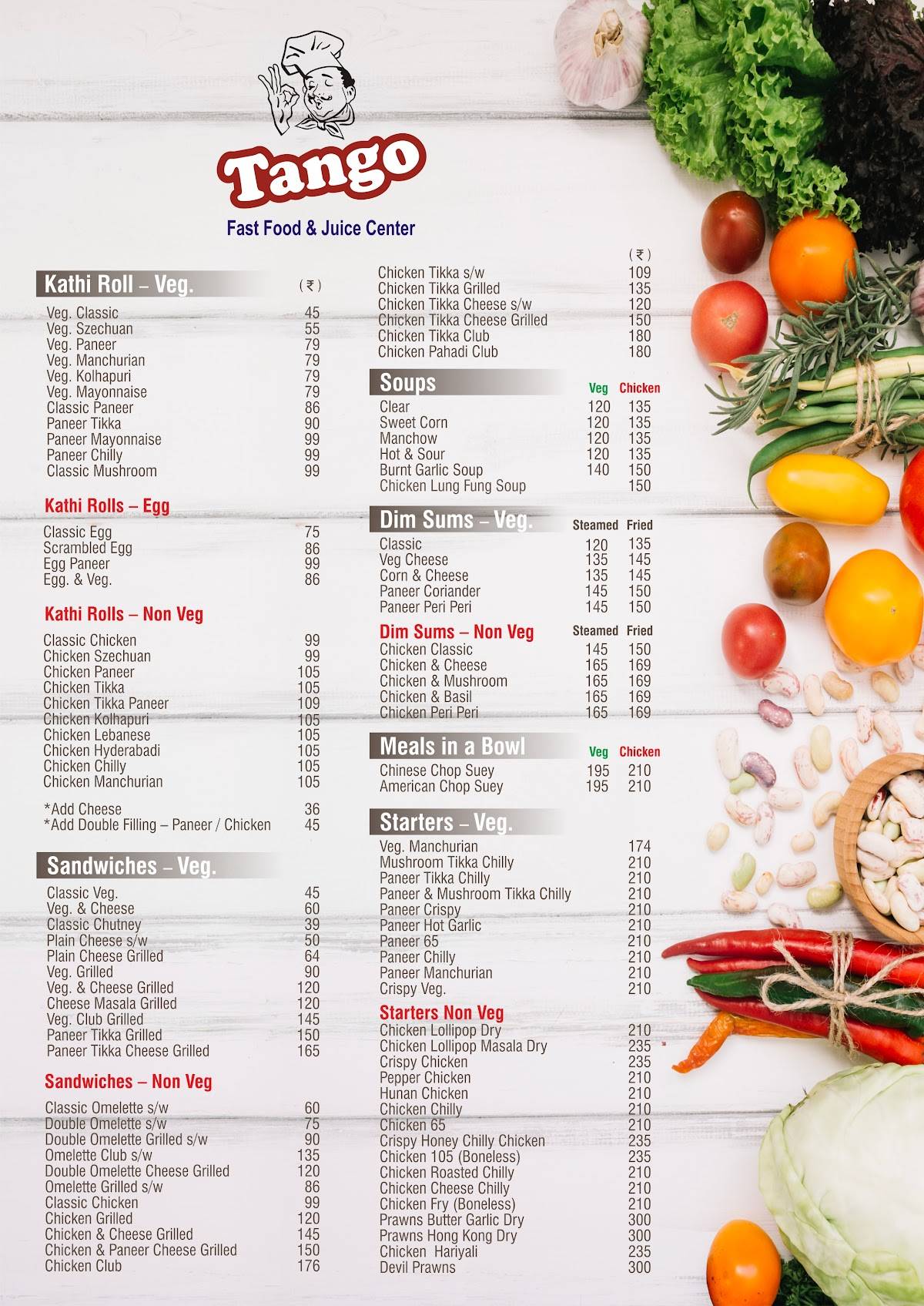 Menu at Tango Fast Food And Juice Center, Mumbai, 5RHR+JHM kailash house