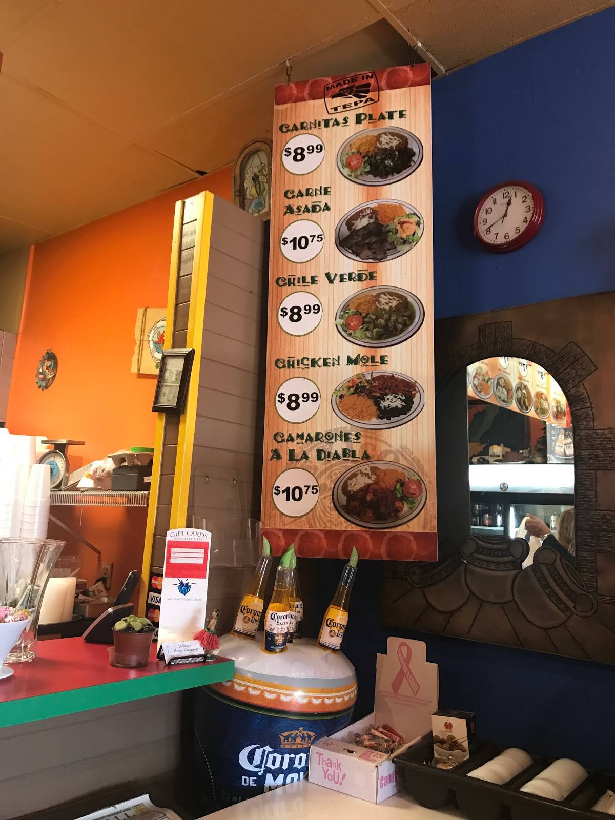 Menu at Taqueria Tepa Burritos restaurant, Cameron Park
