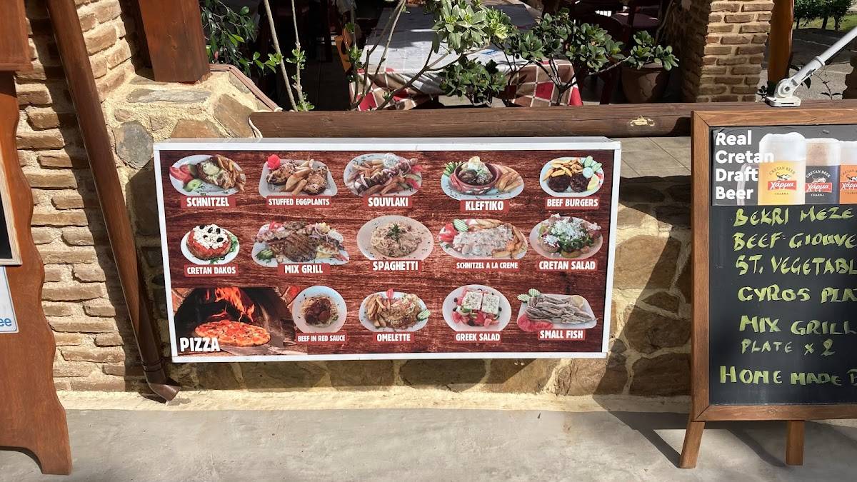 Menu at Taverna Rokka, Agia Marina