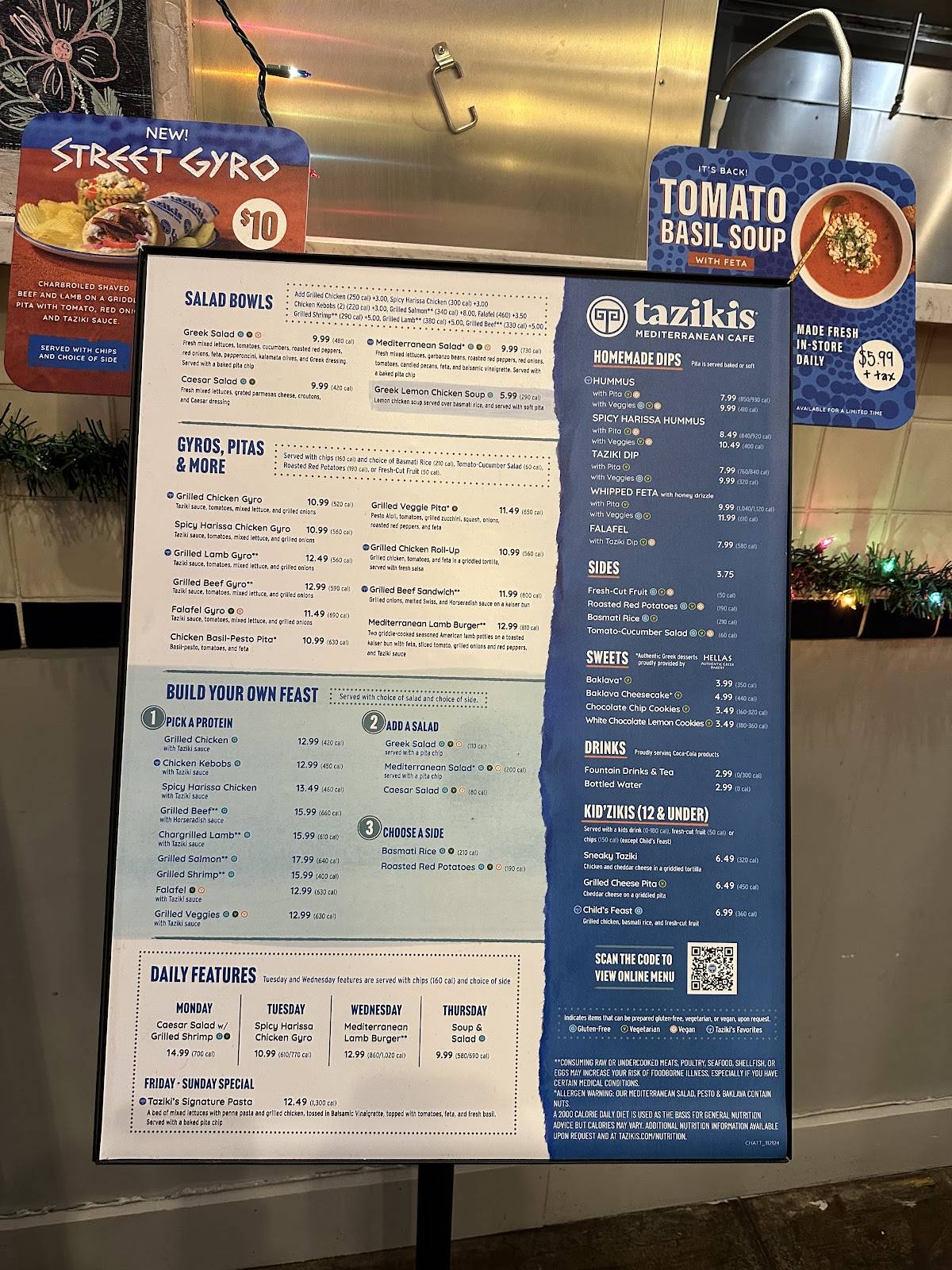Menu at Taziki's Mediterranean Cafe, Chattanooga, 432 Market St