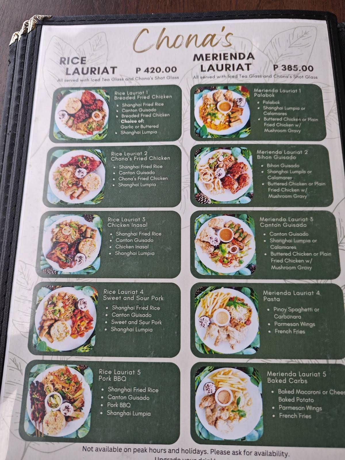 Menu at Tea House Kitchen by Chona SM Baguio restaurant, Baguio