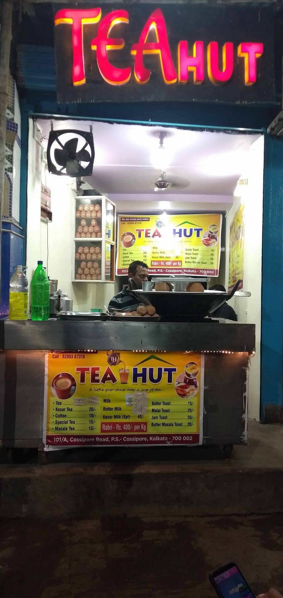 Menu at Tea hut, Kolkata