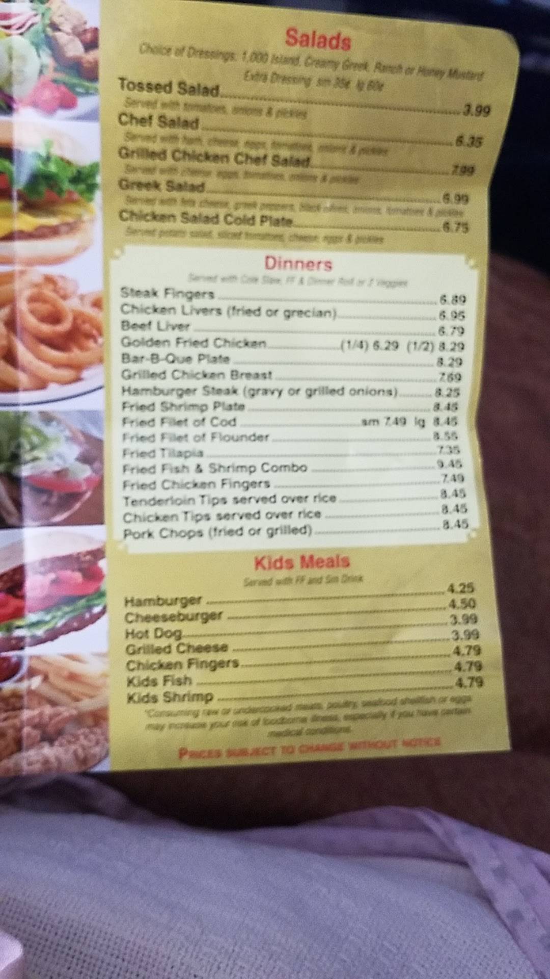 Menu at Ted's Restaurant, Charlotte, Monroe Rd G