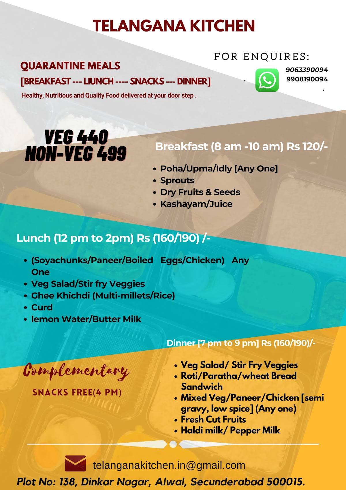 Menu at Telangana Kitchen, Hyderabad