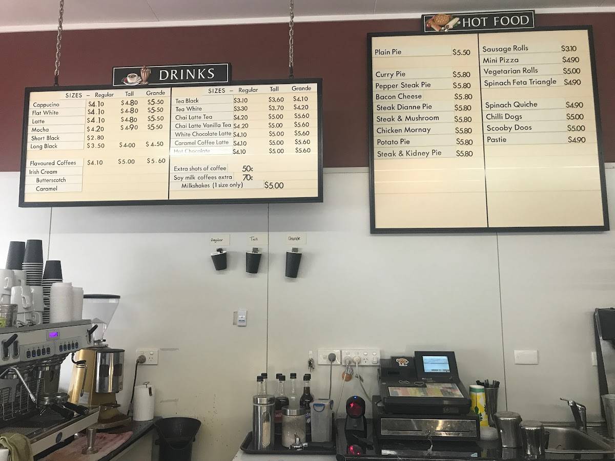 Menu at Tenterfield Bakery, Tenterfield