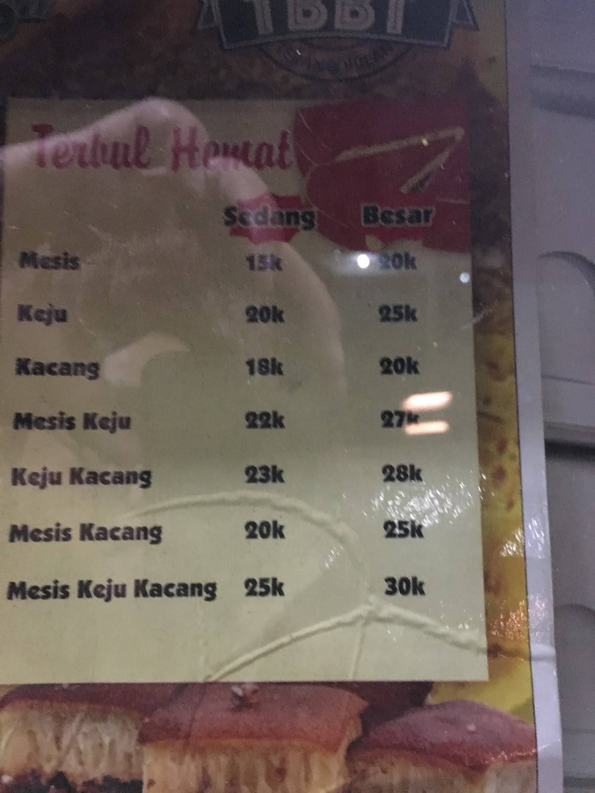 Menu at Terang bulan Bang Toyop (TBBT), Gresik