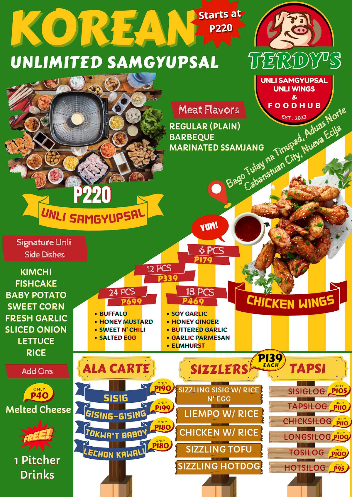 Menu at Terdy's Unli Samgyupsal, Unli Wings and Foodhub restaurant ...
