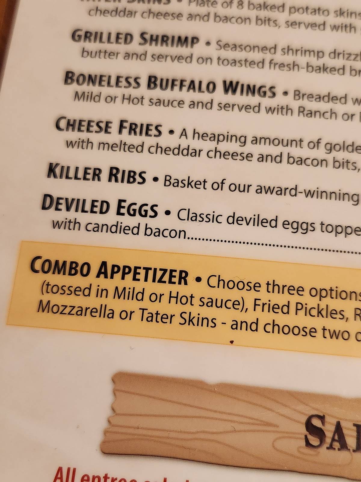 Menu at Texas Roadhouse steakhouse, Pigeon Forge, Parkway