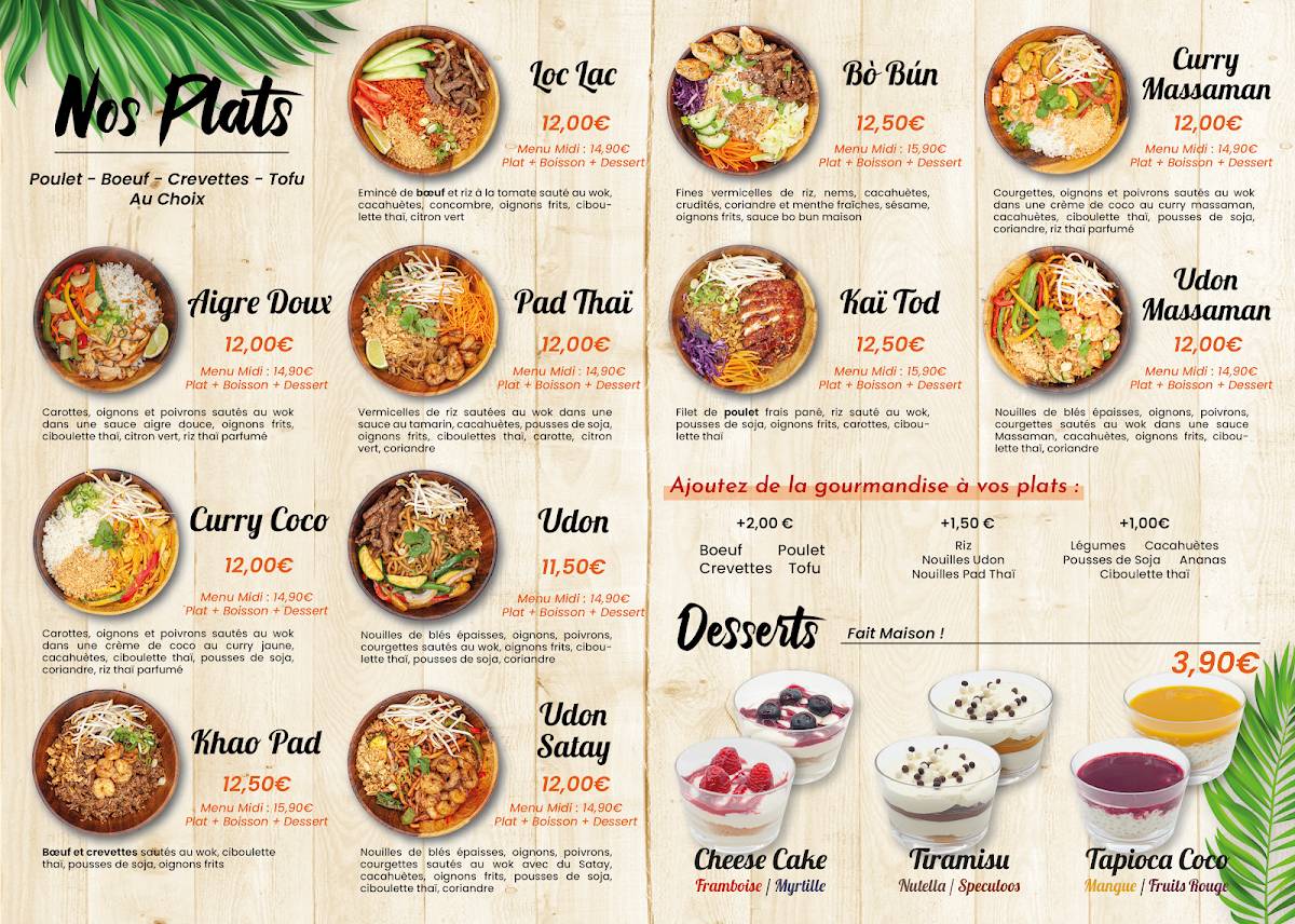 Menu at Thaï Break - Limoges Nord restaurant, Limoges