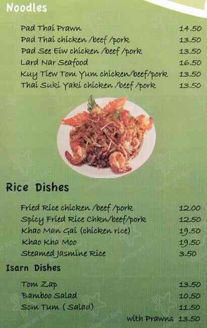 Menu at Thai Container restaurant, Christchurch, 151 Bealey Ave