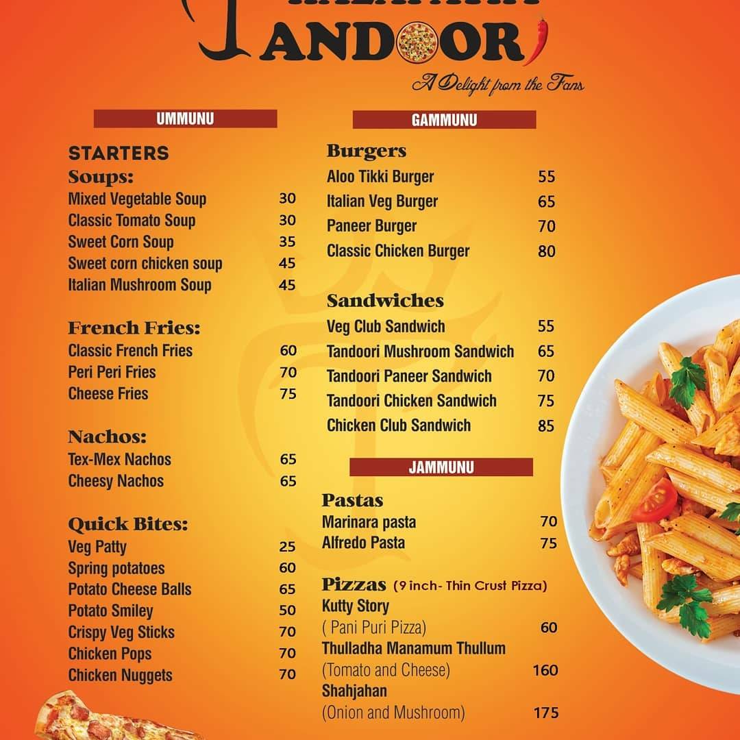 Menu at Thalapathy Tandoori, Tiruchirappalli
