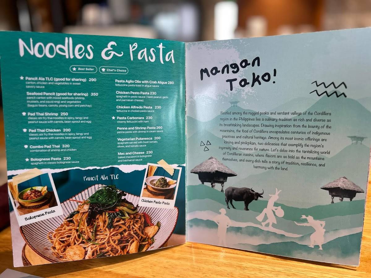 Menu at That Little Cafe, Baguio