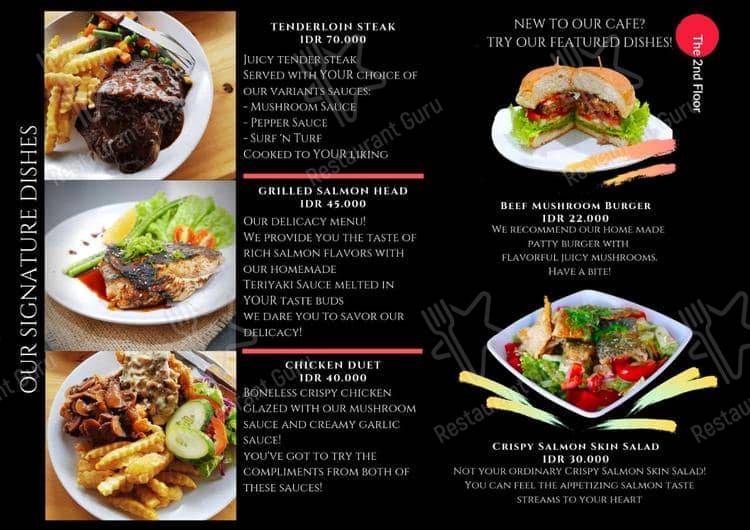 Menu at The 2nd Floor restaurant, East Jakarta