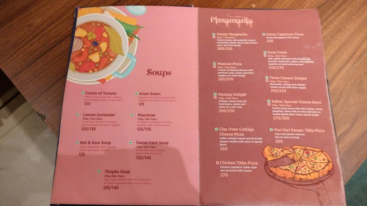 Menu at The Adhoc House, Rohtak, Rohtak