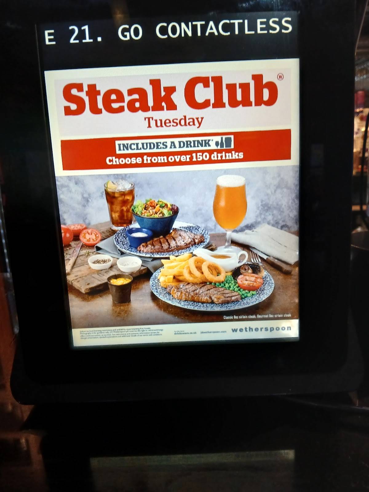 Menu at The Angel Vaults Inn - JD Wetherspoon pub & bar, Hitchin