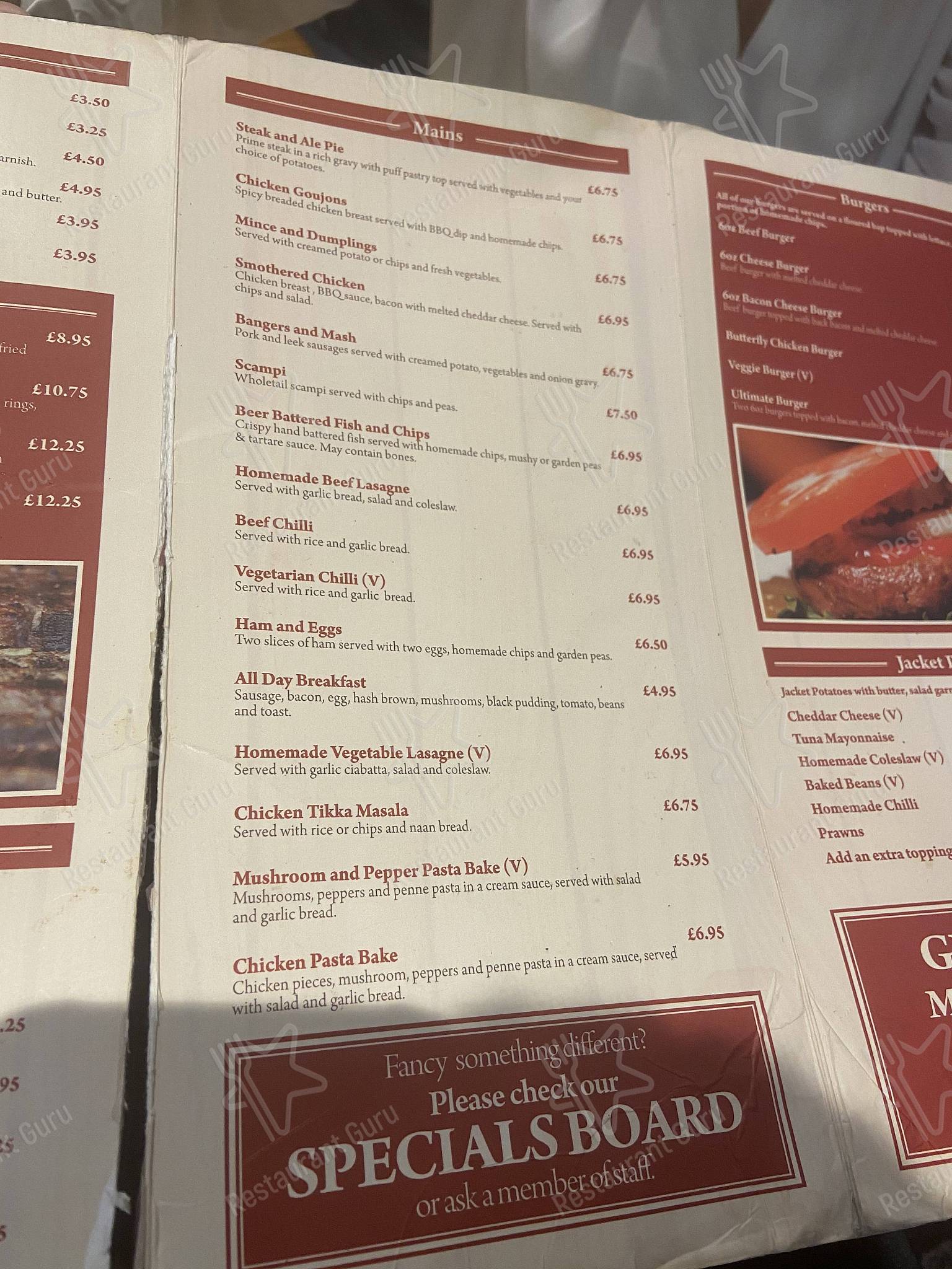 Menu at The Apple Tree pub & bar, Middlesbrough