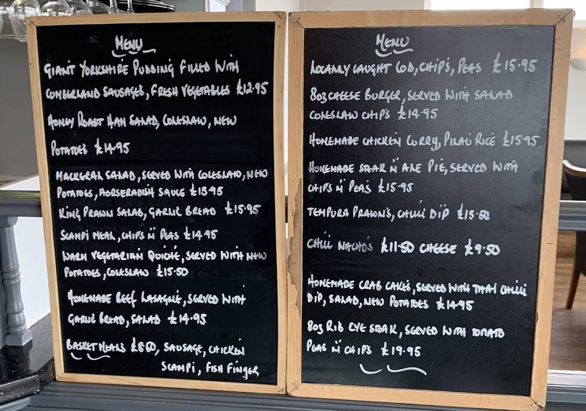 Menu at The Aqua Bar, Pevensey