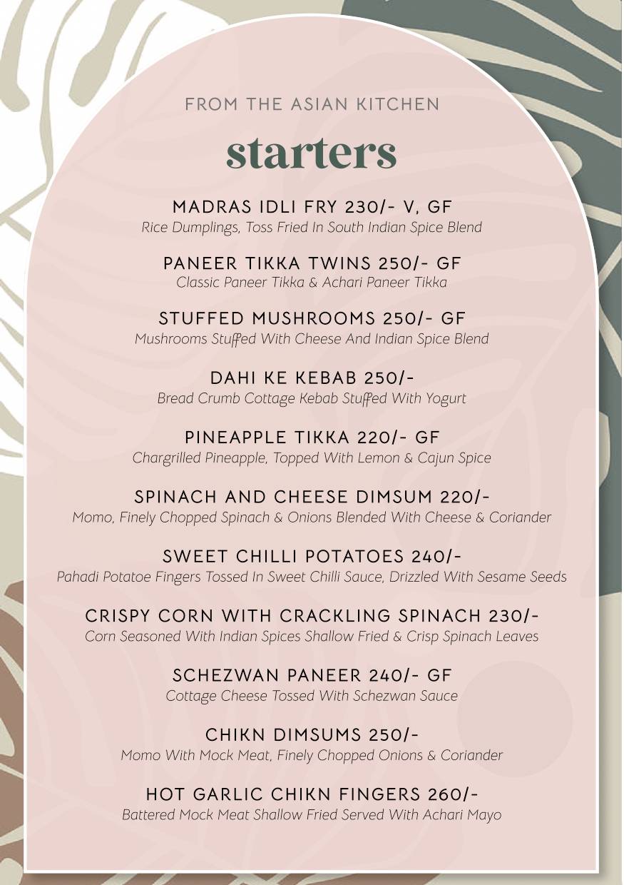 Menu at The Arches Cafe & Bakery, Rishikesh