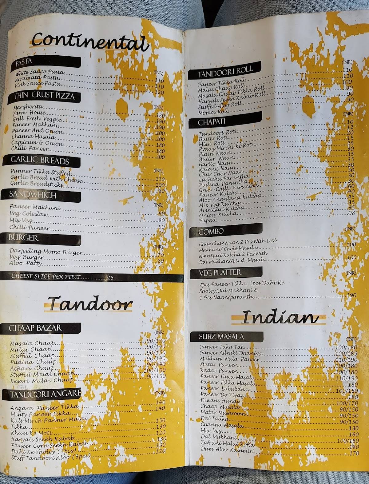 Menu at The Badnaam Adda TBA Pure Veg Best Restaurant in Greater Noida ...