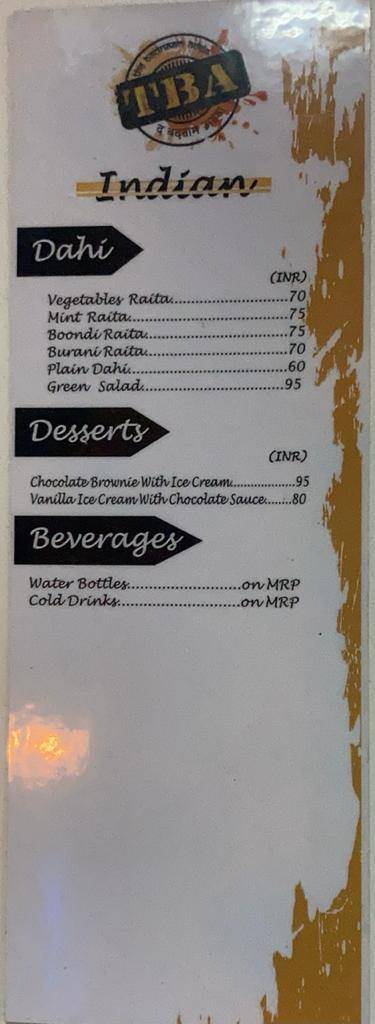 Menu at The Badnaam Adda TBA Pure Veg Best Restaurant in Greater Noida ...
