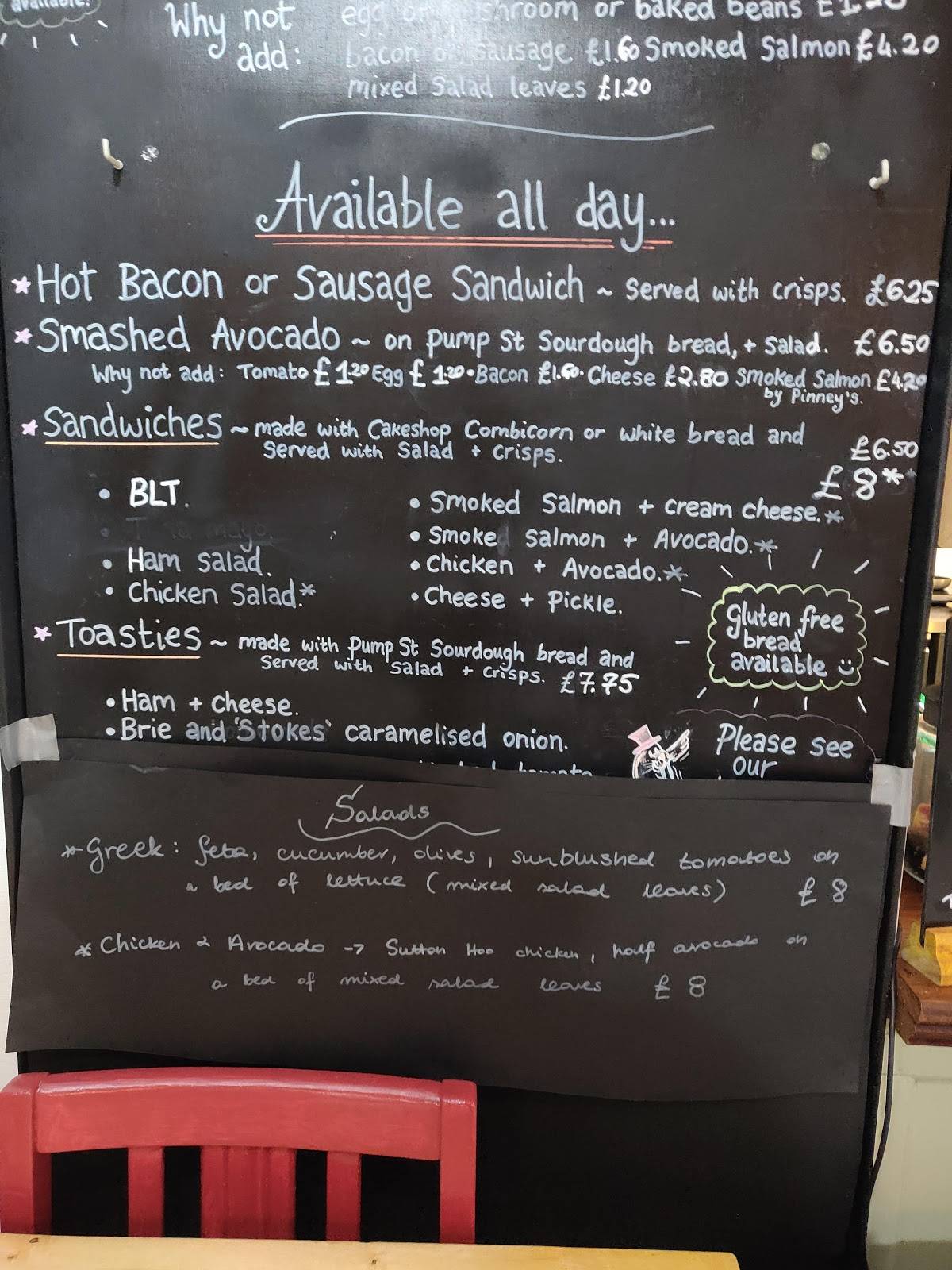Menu at The Barn Café, Hasketon, Woodbridge