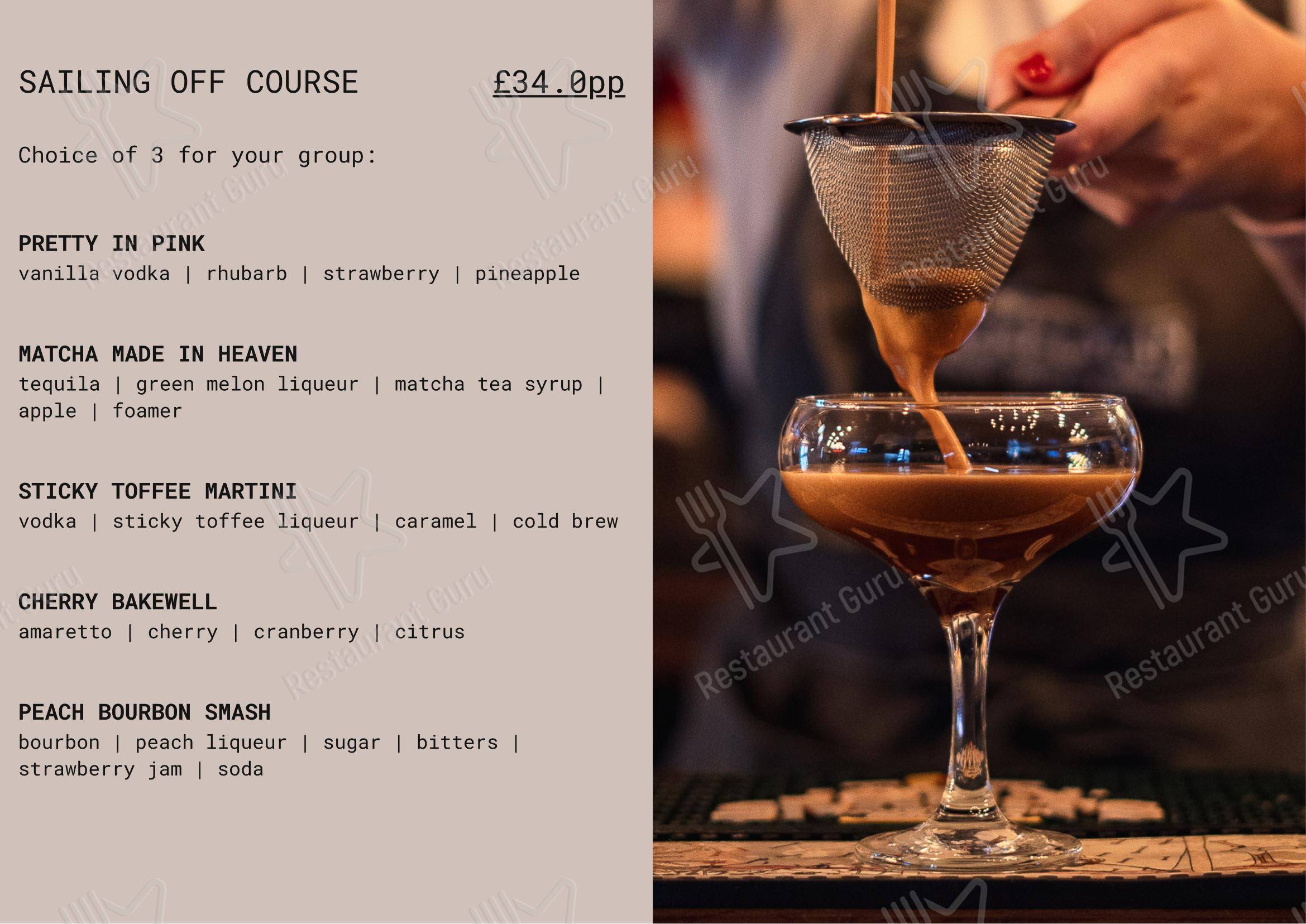 Menu at The Barrelman, Dundee