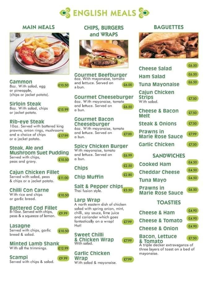 Menu at The Beehive pub & bar, Glossop