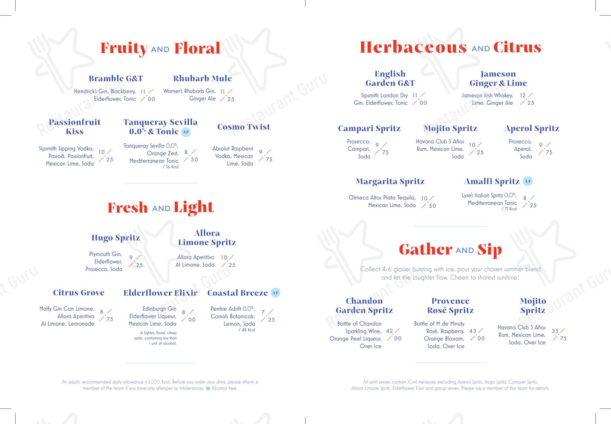 Menu at The Bell pub & bar, Bourton-on-the-Water
