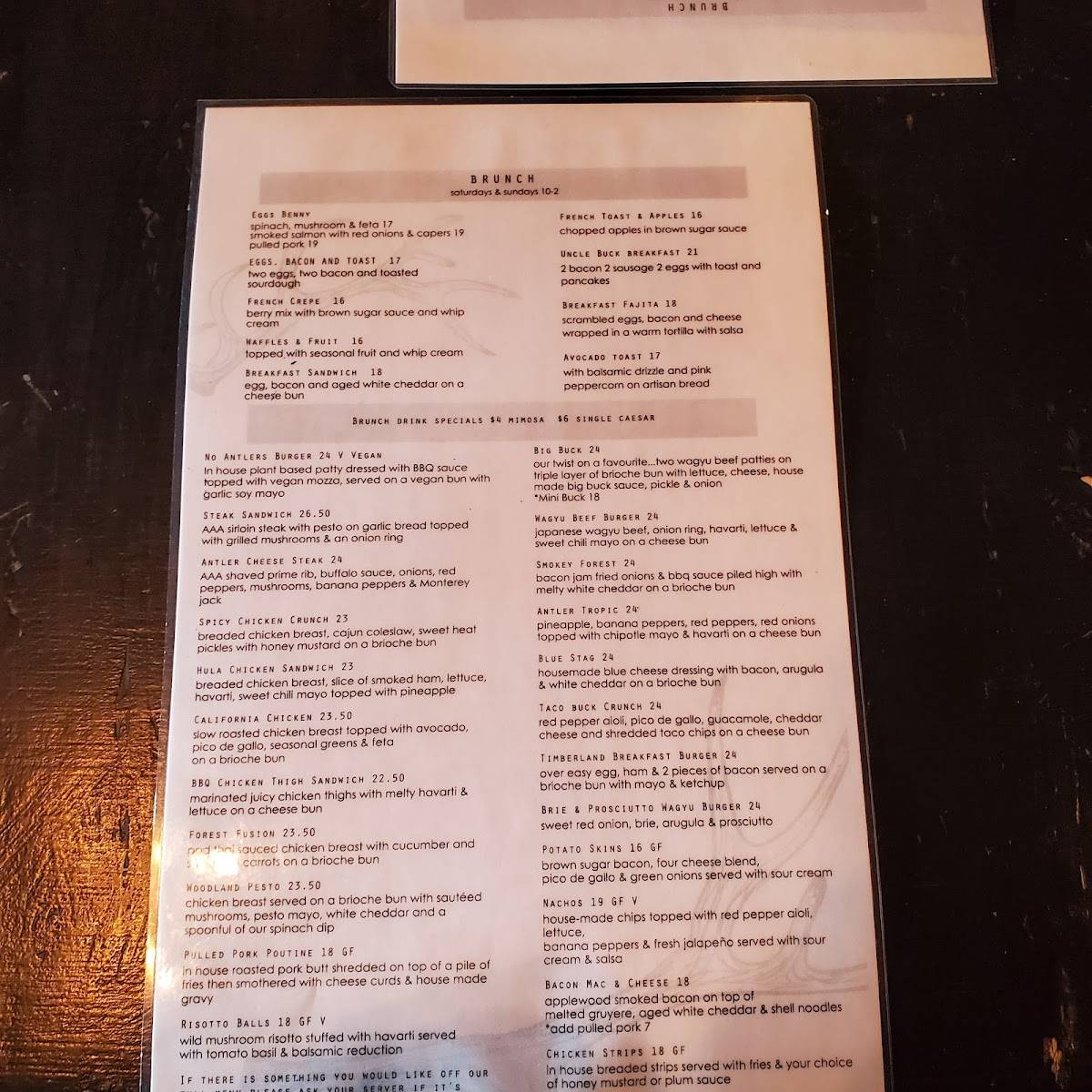 Menu at The Black Antler pub & bar, Penticton