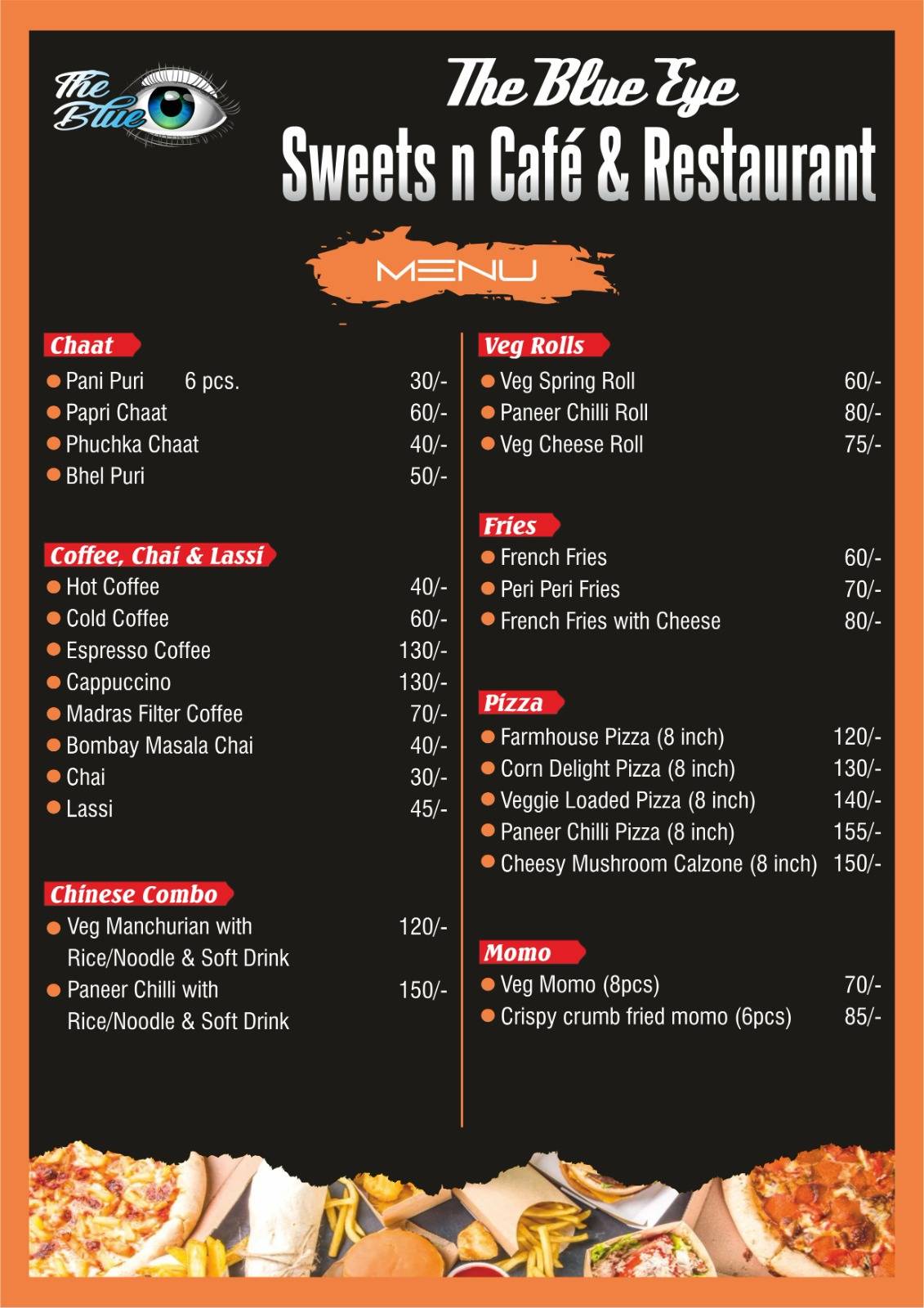 Menu at The Blue Eye Sweets n Café & Restaurant, Siliguri