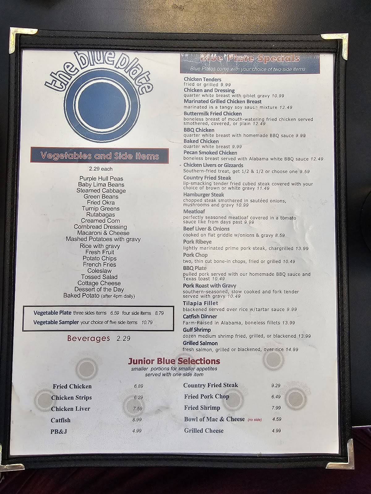 Menu at The Blue Plate - Northport restaurant, Northport