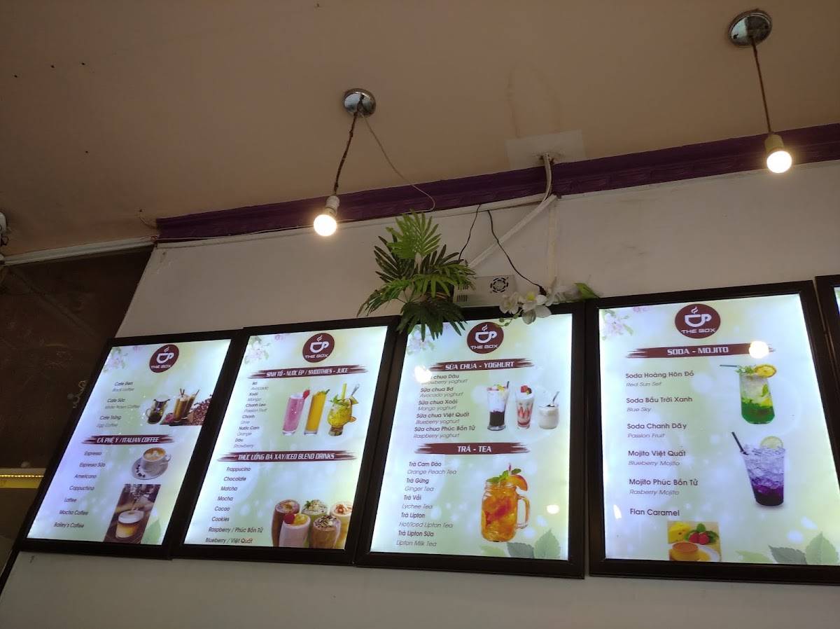 Menu at The Box Coffee Shop cafe, Ho Chi Minh City, 77 Thủ Khoa Huân