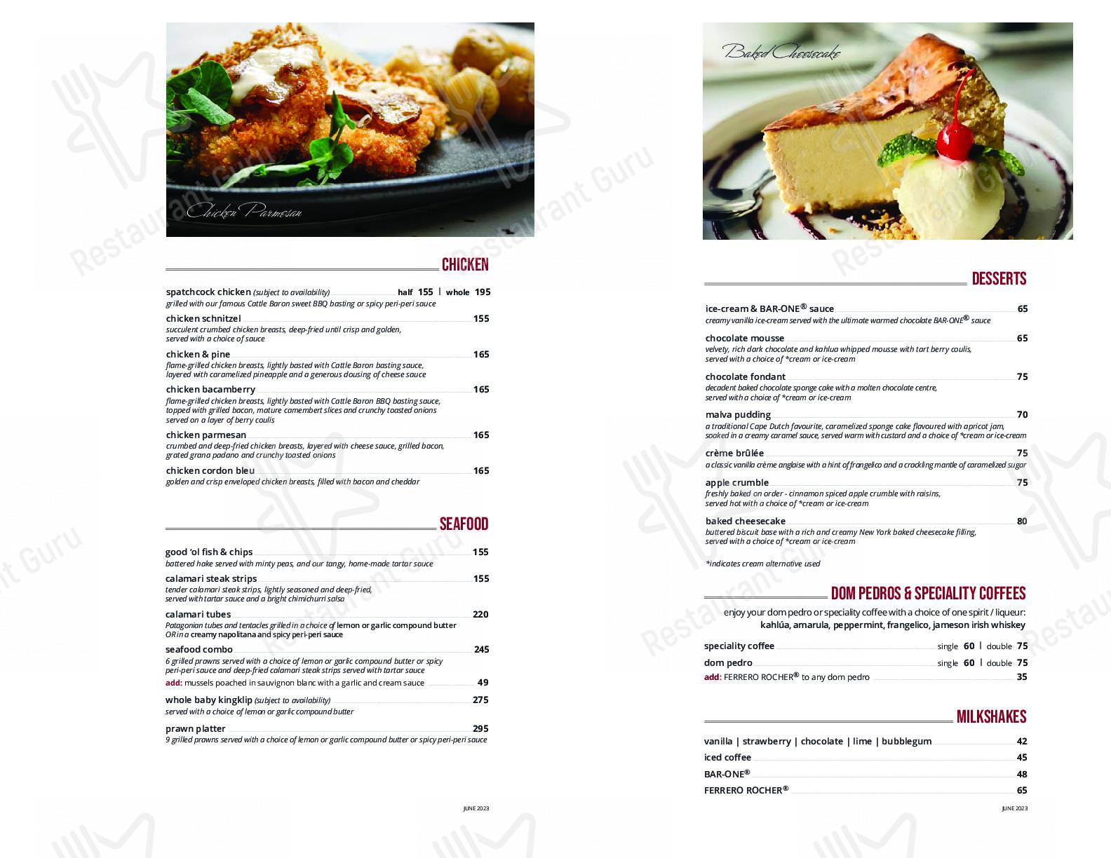 Menu at The Brewmaster pub & bar, Port Elizabeth