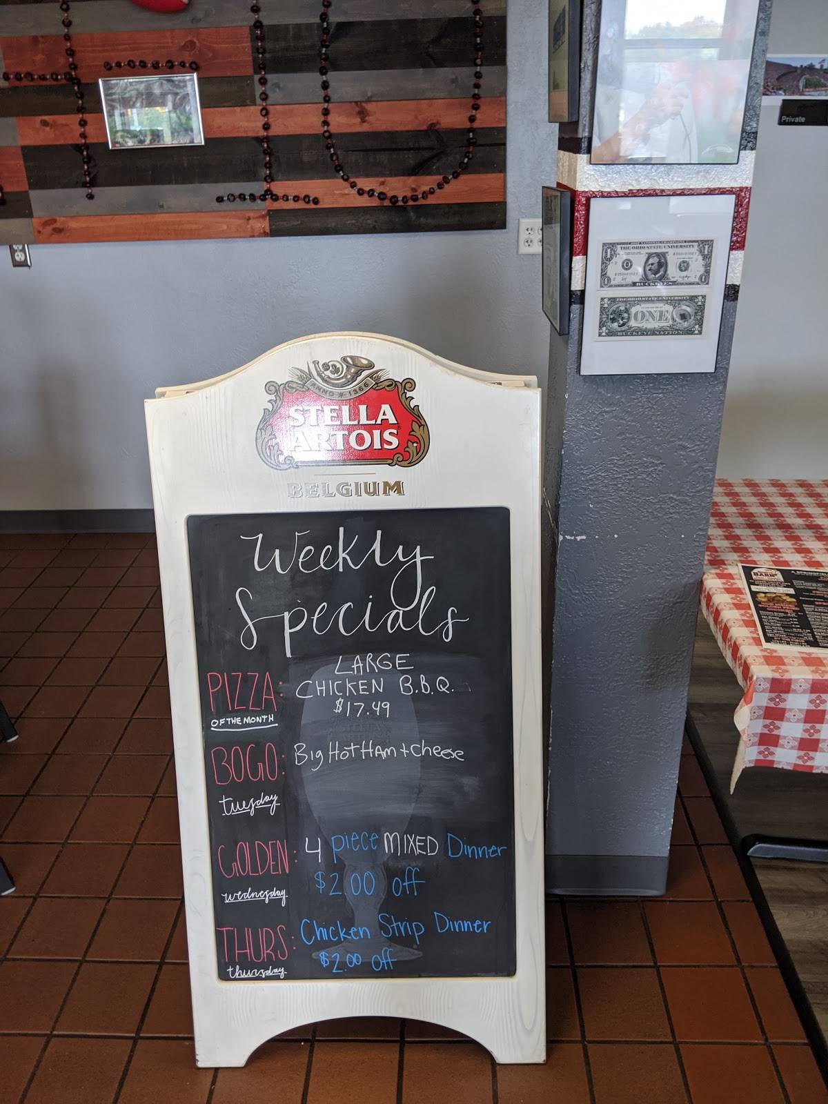 Menu at The Buckeye Barn, Springfield