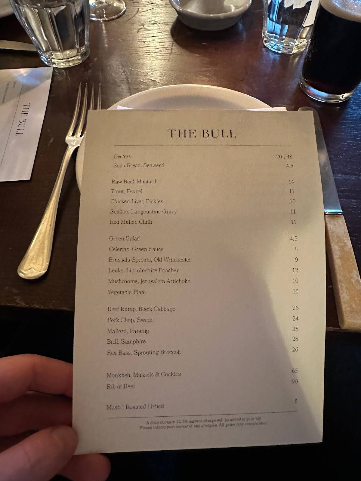 Menu at The Bull - Charlbury pub & bar, Charlbury