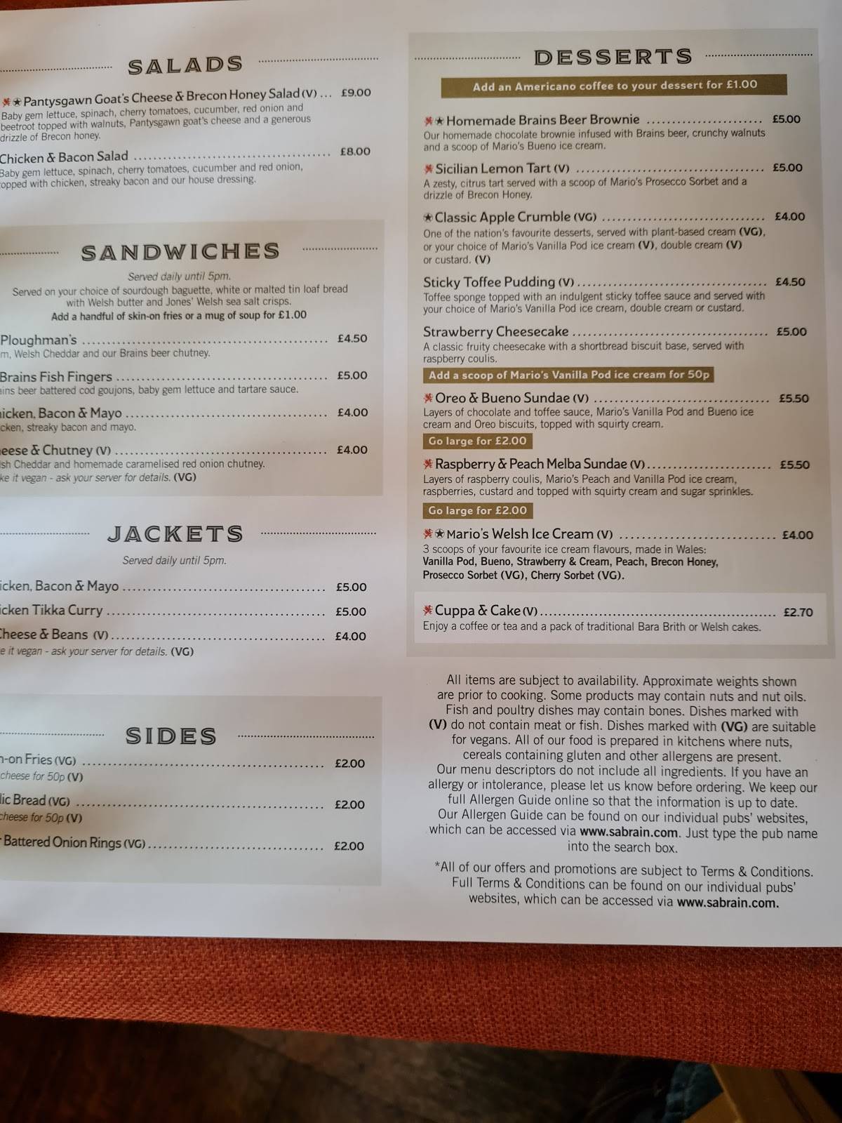 Menu at The Bull Hotel, Bar & Restaurant. Book direct and save ...