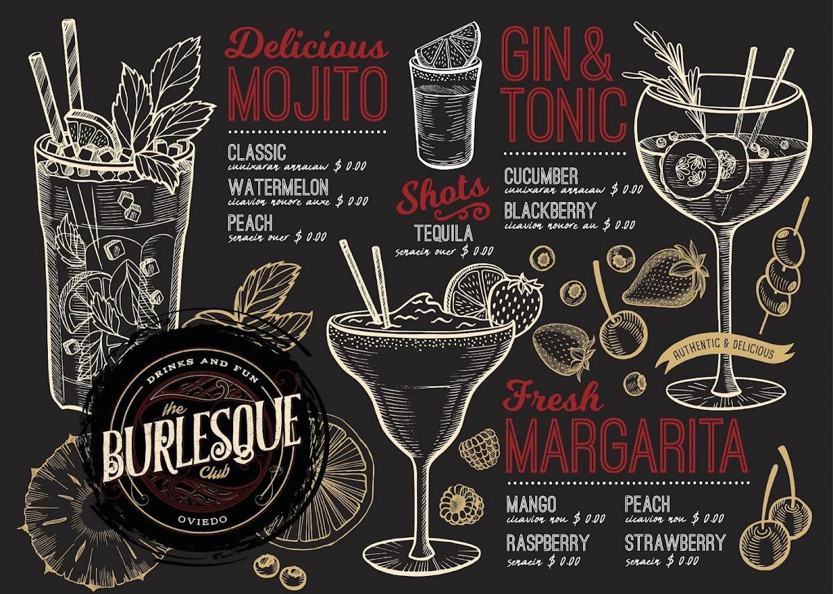 Carta de The Burlesque Club - Oviedo, Asturias, Oviedo