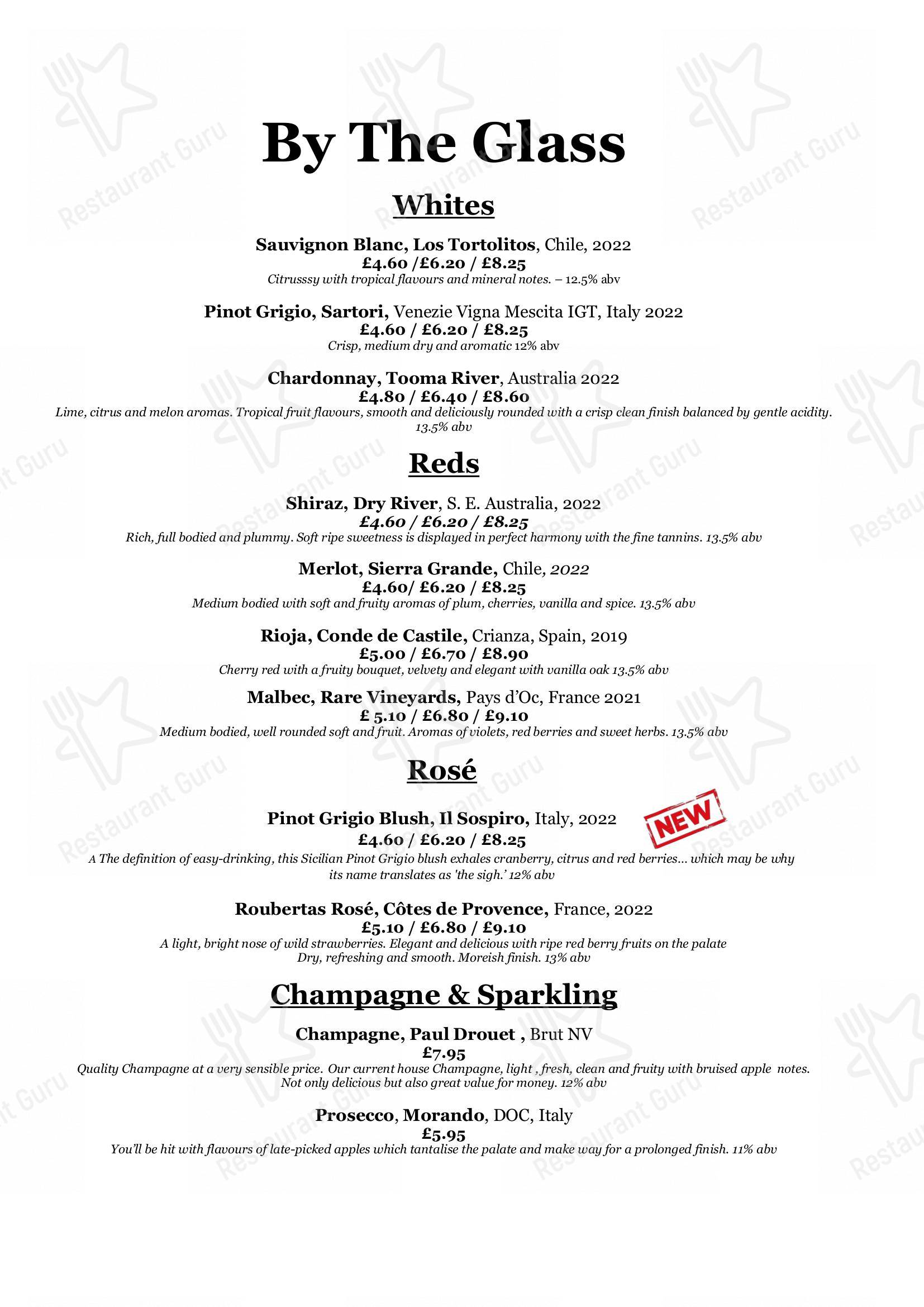 Menu at The Butlers Arms pub & bar, Sutton Coldfield