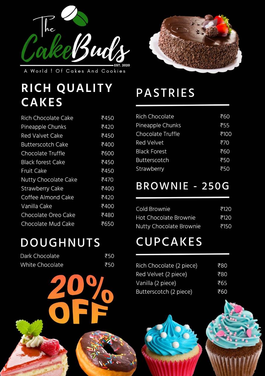 Menu at The Cake Buds, Jaipur