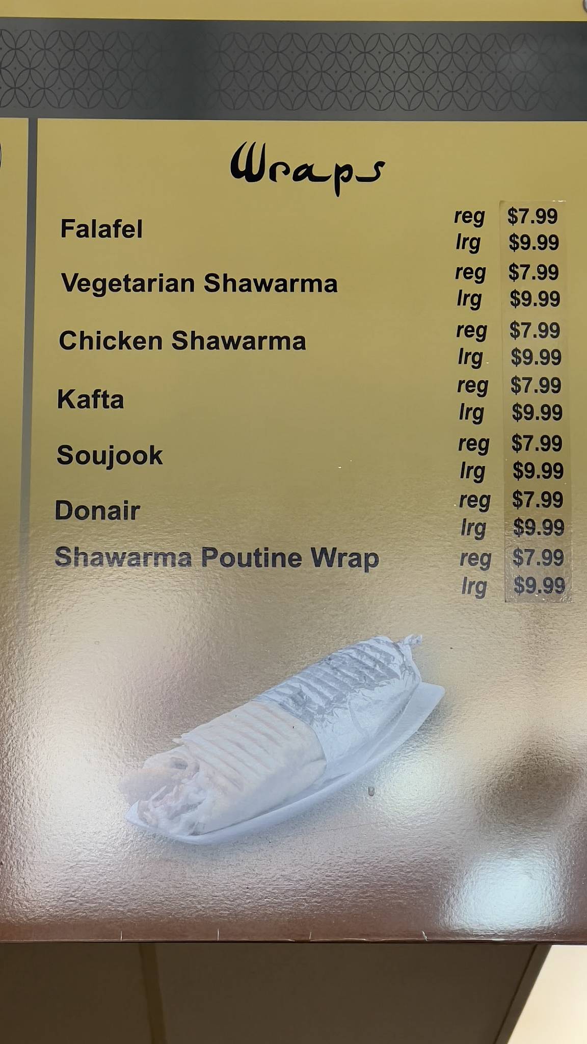 Menu at The Cedar Tree Lebanese Restaurant, North Bay