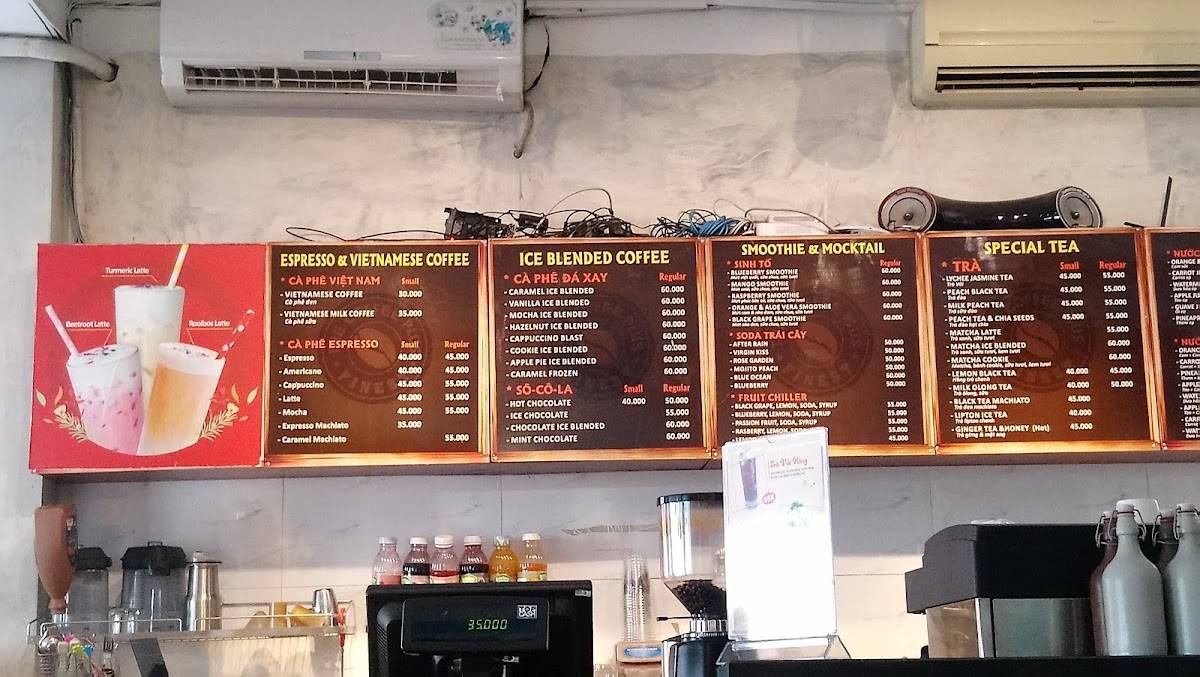 Menu at The Coffee Plus cafe, Ho Chi Minh City