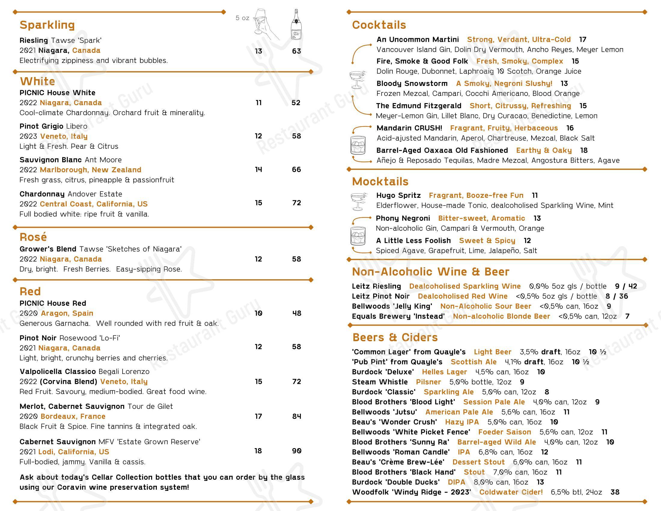 Menu at The Common Stove steakhouse, Orillia