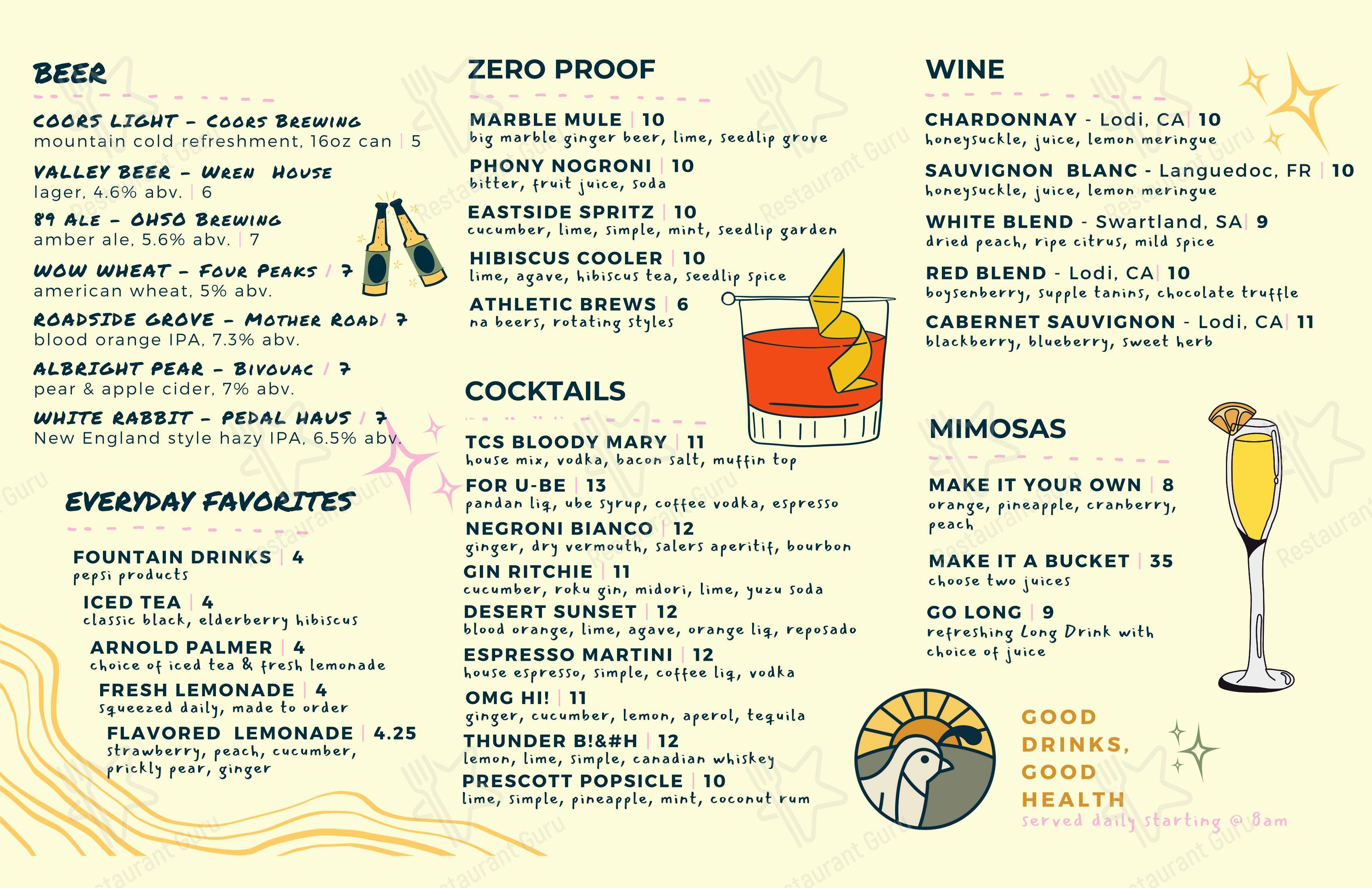 Menu at The County Seat pub & bar, Prescott