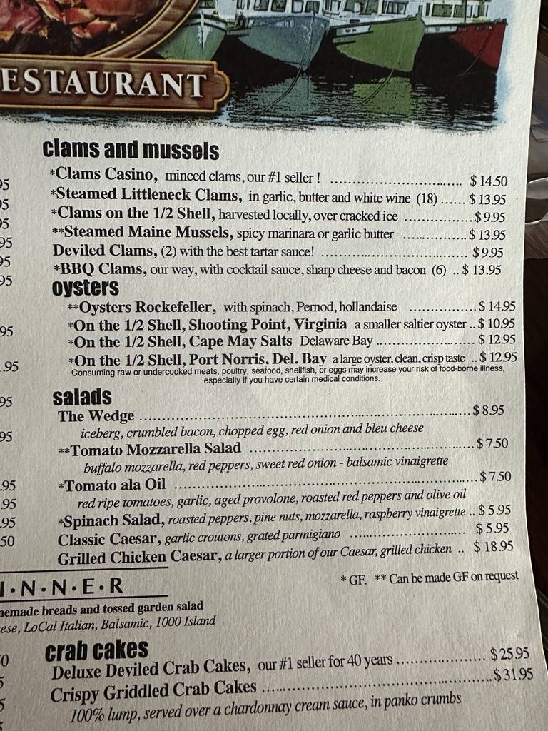 Menu at The Crab Trap pub & bar, Somers Point