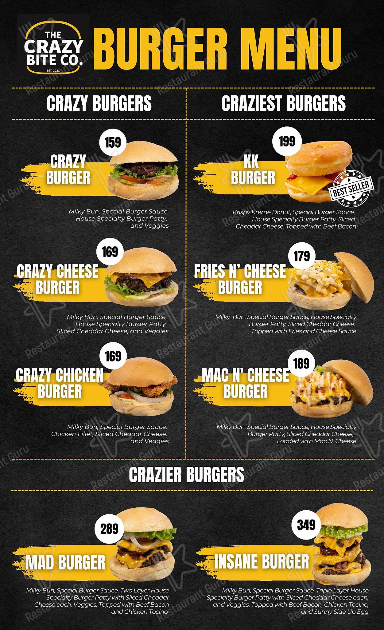 Menu at The Crazy Bite Co. Sky Cafe, Davao City