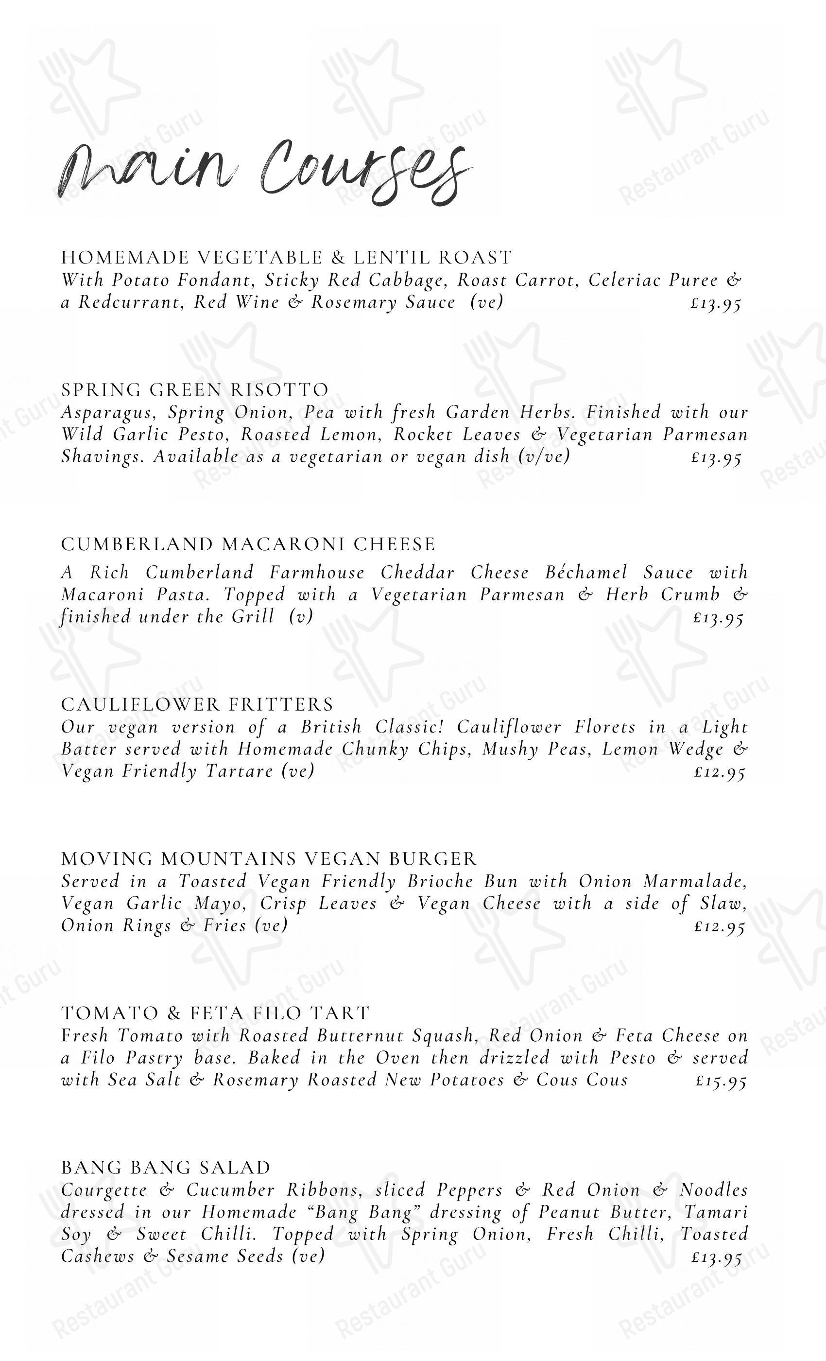 Menu at The Crown & Thistle pub & bar, Carlisle, Rockliffe